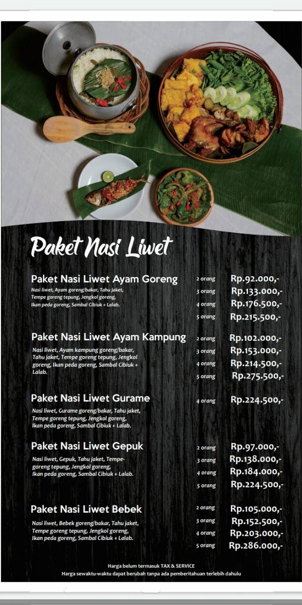Menu at Cibiuk Resto Rawalumbu Bekasi restaurant, Bekasi Regency