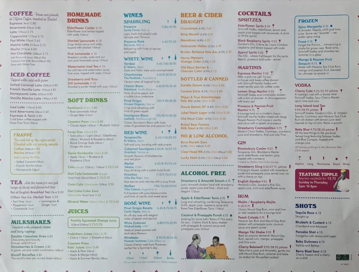 Menu at Clavio Lounge restaurant, Petersfield