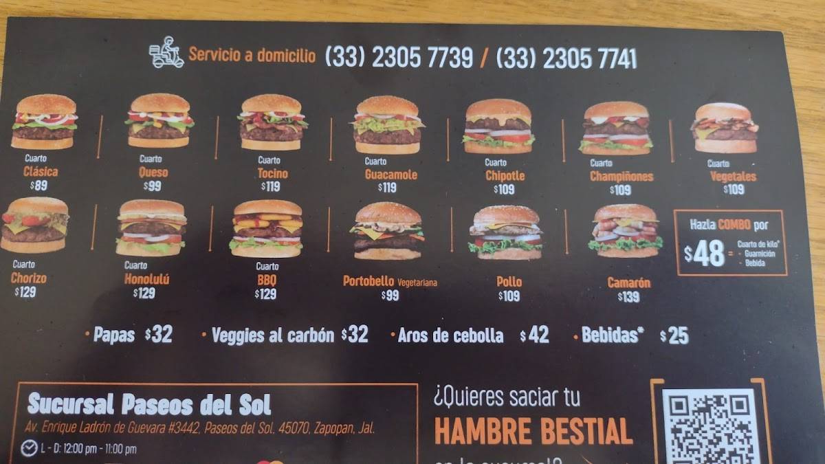 Carta del restaurante Cuarto De Kilo, Zapopan, Av. Enrique Ladrón del ...