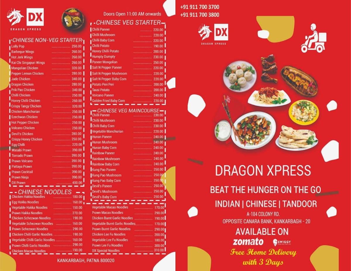 Menu at DRAGON XPRESS, Patna, DRAGON XPRESS