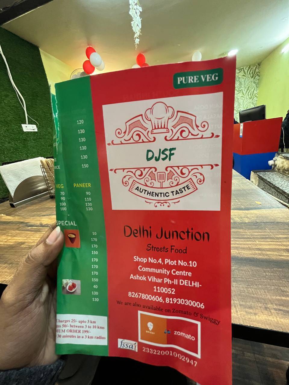 Menu at Delhi Junction Streets Food, Delhi, Shop No 4