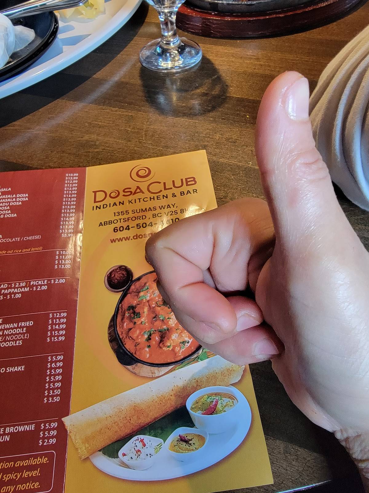 Menu at Dosa club Indian kitchen & Bar, Abbotsford