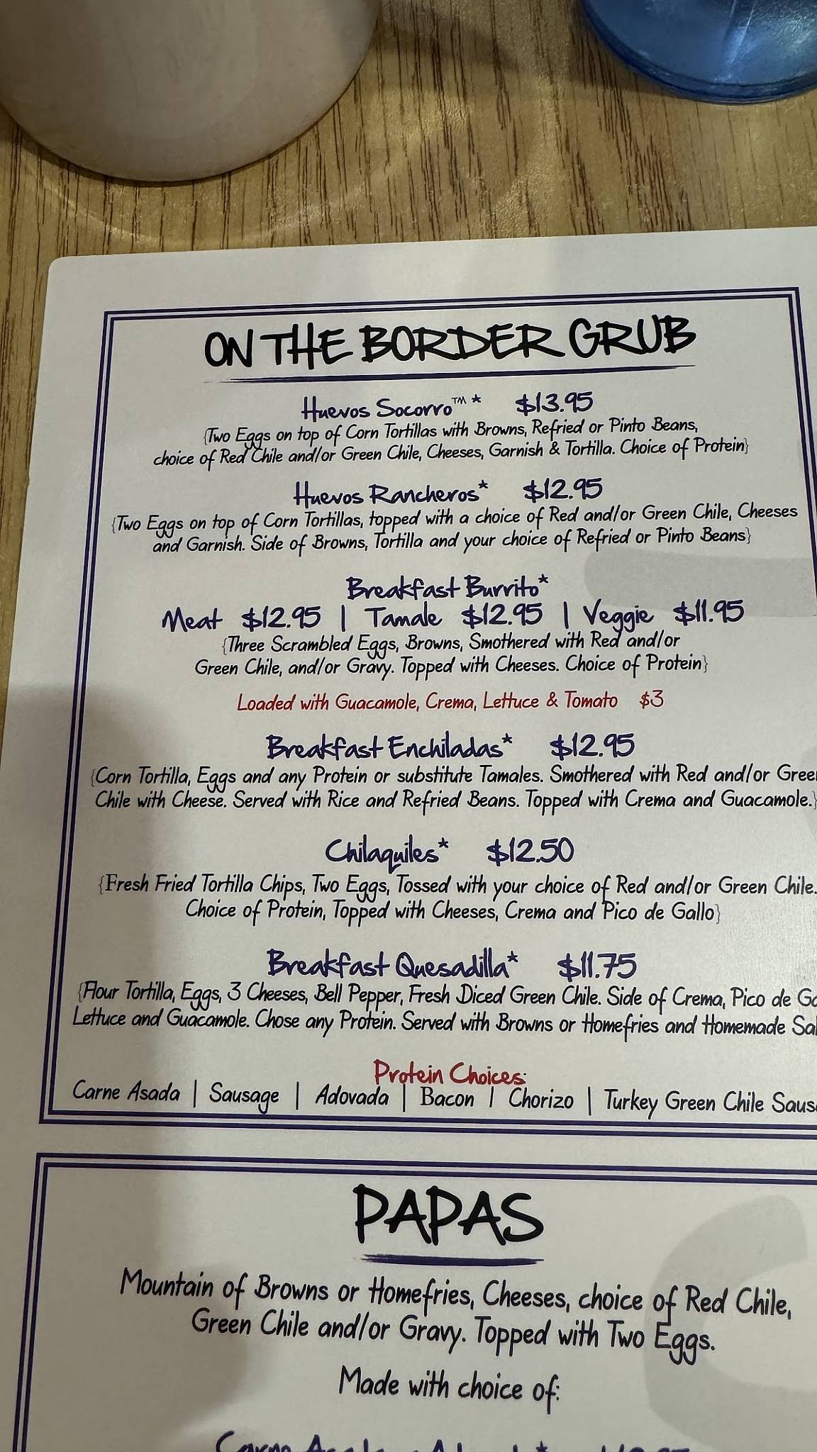 Menu at Doug's Diner restaurant, Fort Collins