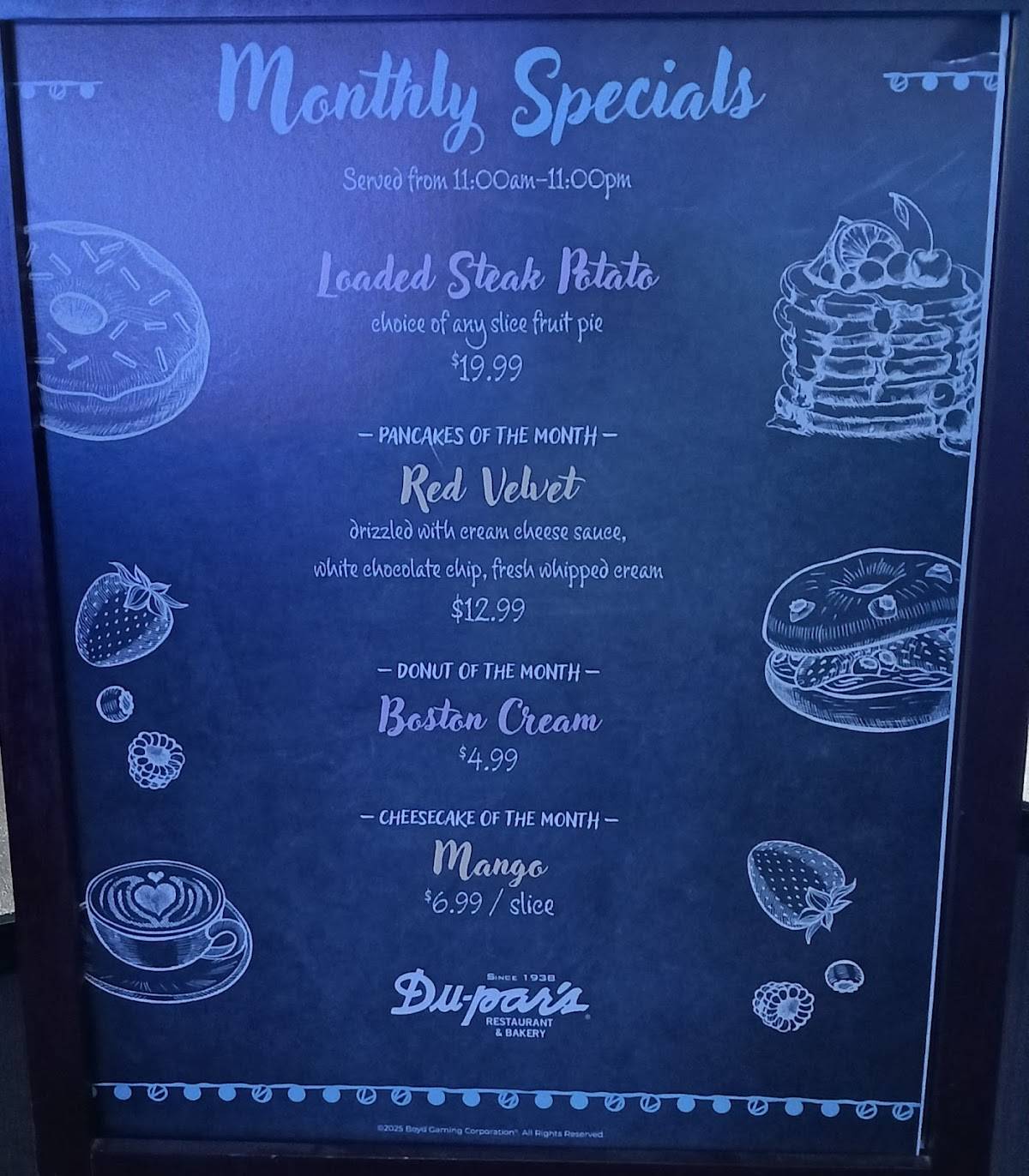 Menu at Du-par's Restaurant and Bakery, Las Vegas