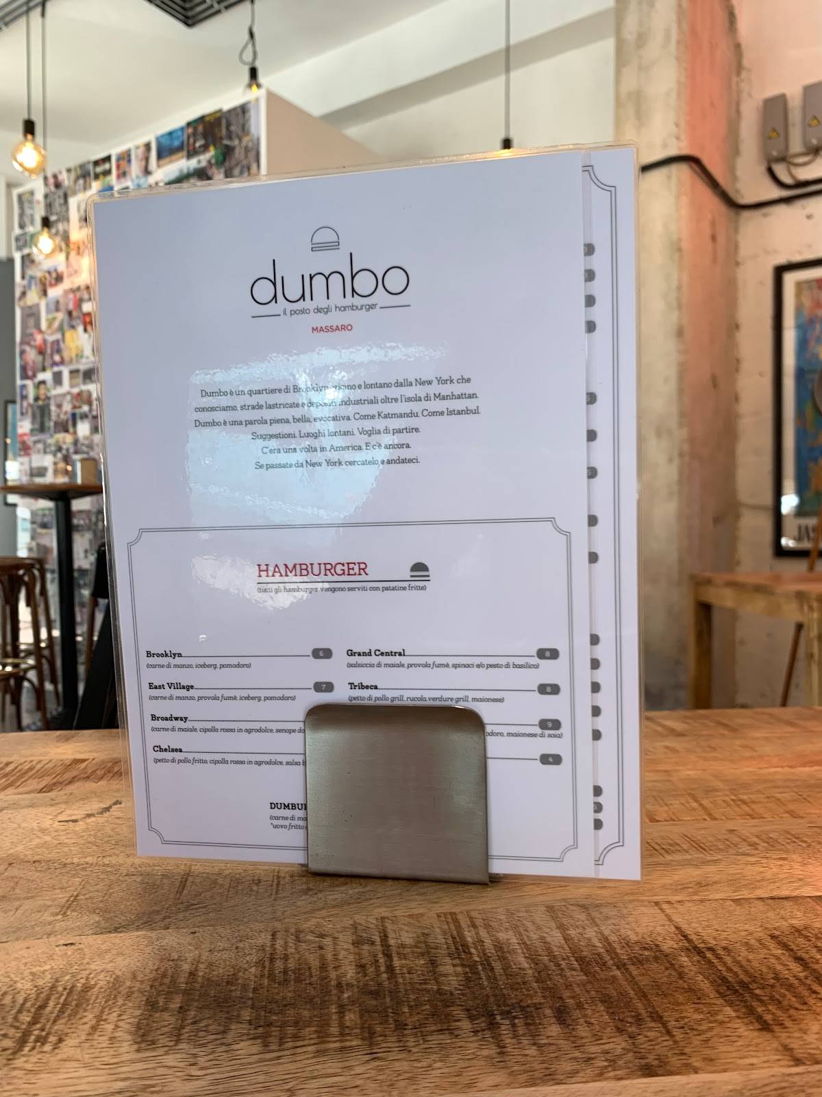 Menu da Dumbo il posto degli hamburger ristorante, Palermo