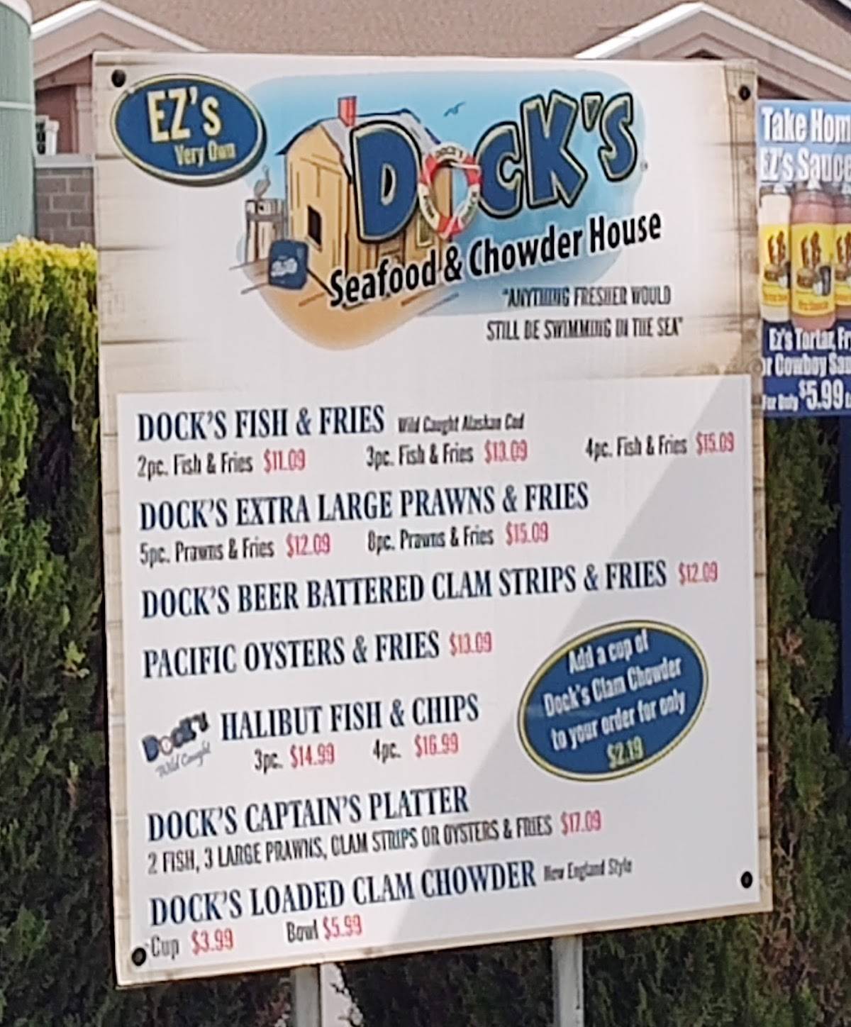 Menu at EZ's Burger Deluxe restaurant, Wenatchee