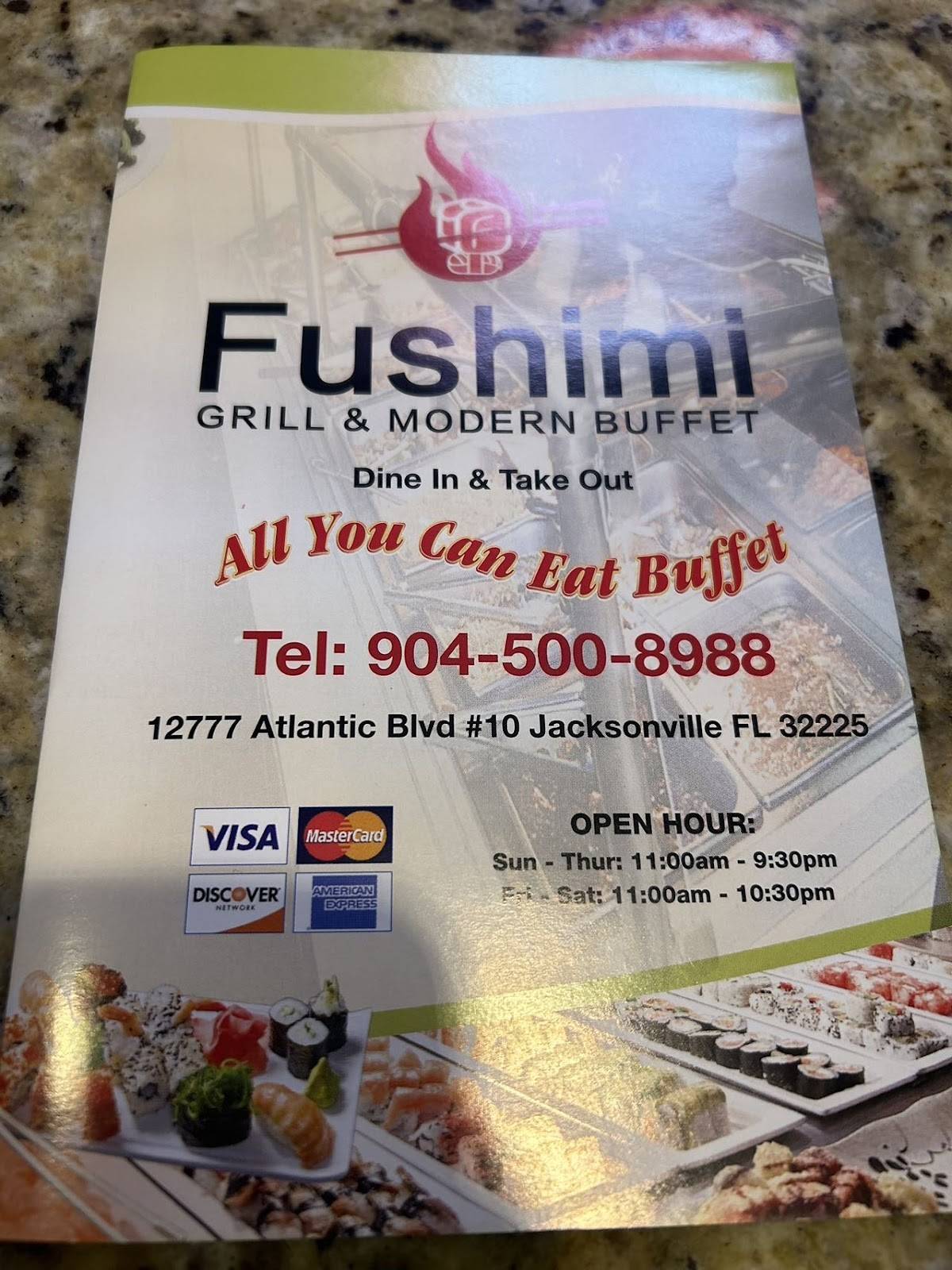 Menu at FUSHIMI GRILL & MODERN BUFFET restaurant, Jacksonville