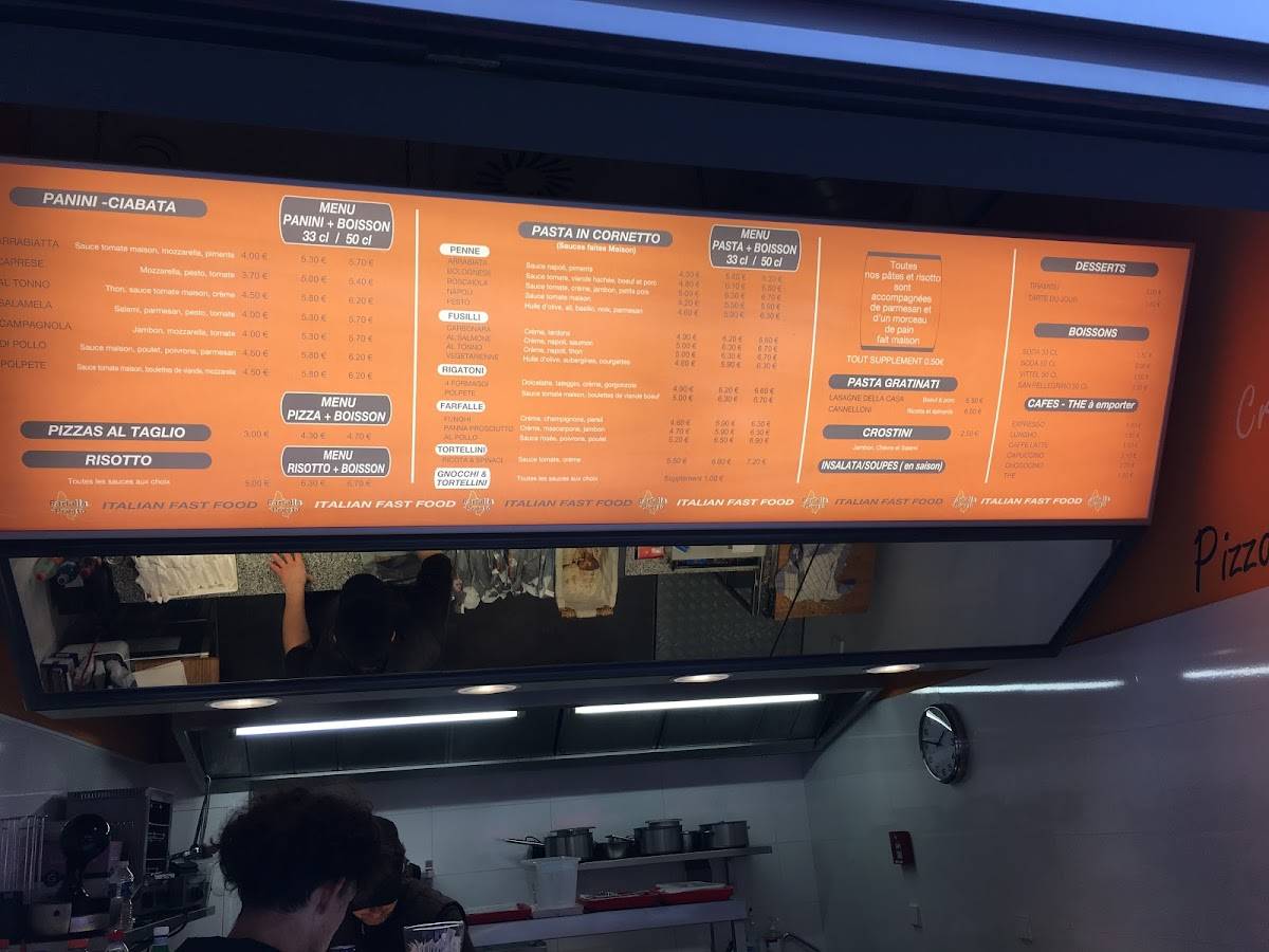 Menu au Restaurant Farfalla Presto, Luxembourg
