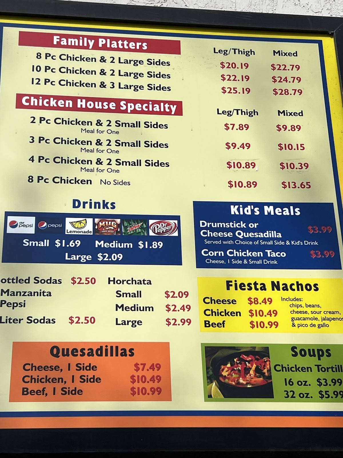 Menu at Fiesta Chicken restaurant, Boise, W Ustick Rd
