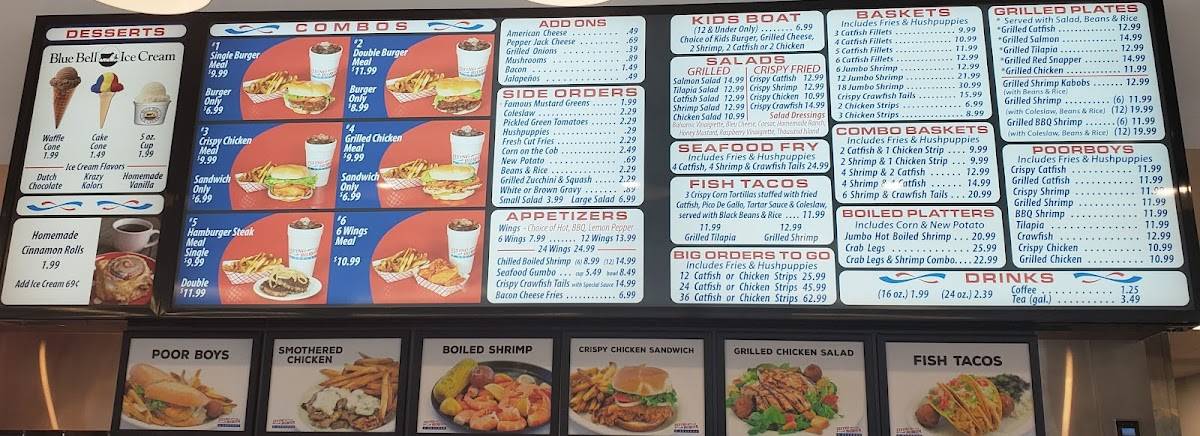 Menu at Flying Burger & Seafood Texarkana restaurant, Texarkana