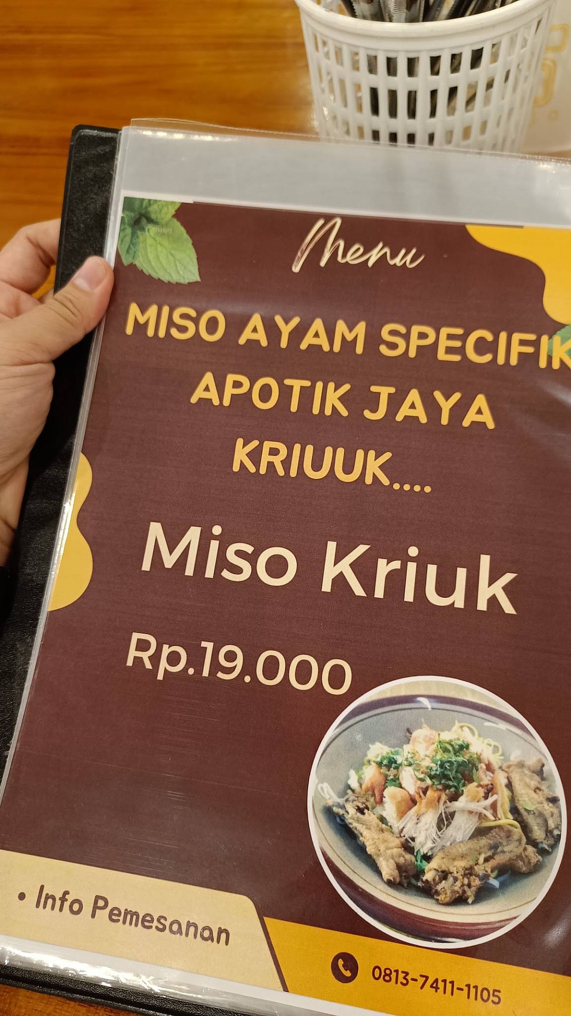 Menu at Food Court Teras Kayu restaurant, Pekanbaru