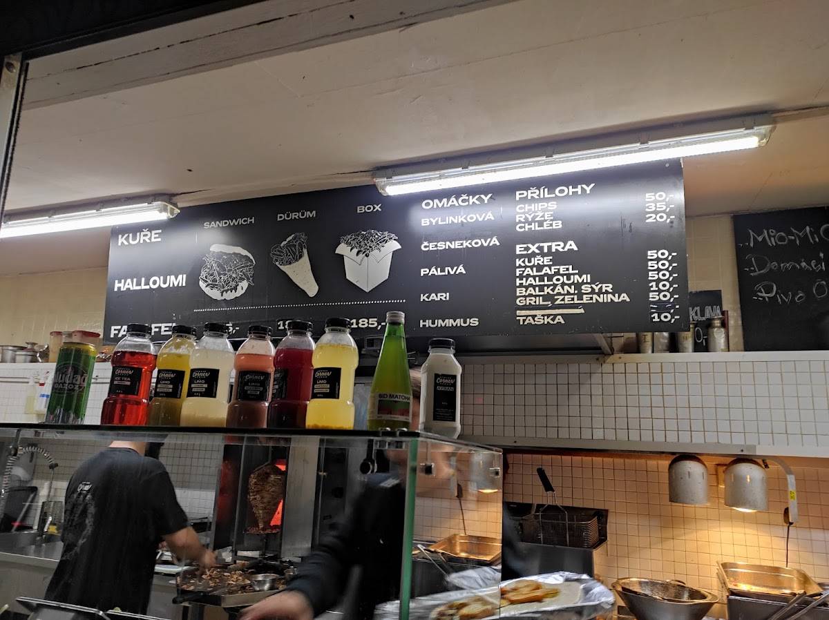 Menu at Gemüse Corner Kebab restaurant, Prague, Podolské nábř.