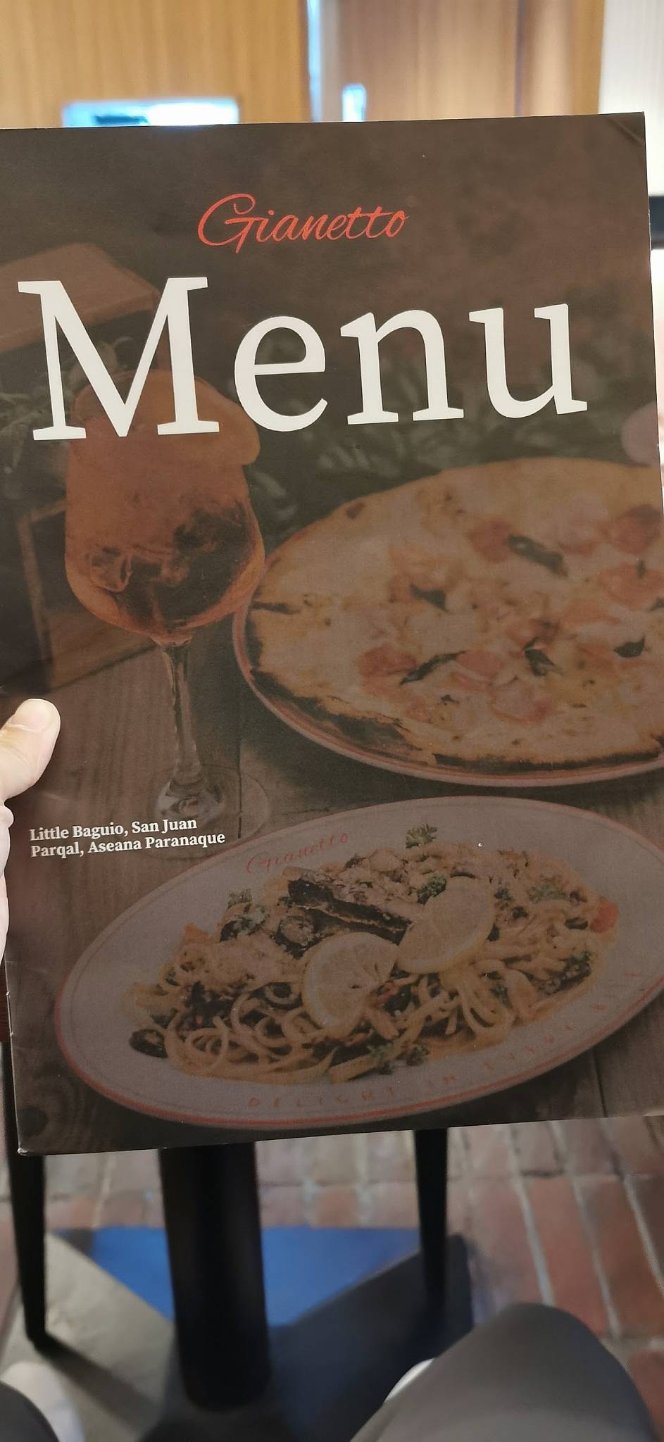 Menu at Gianetto restaurant, Parañaque