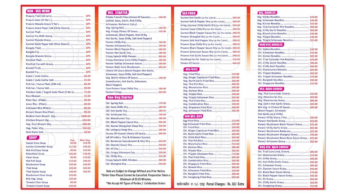 Menu at Gore's Misal & Family Restaurant, Mumbai