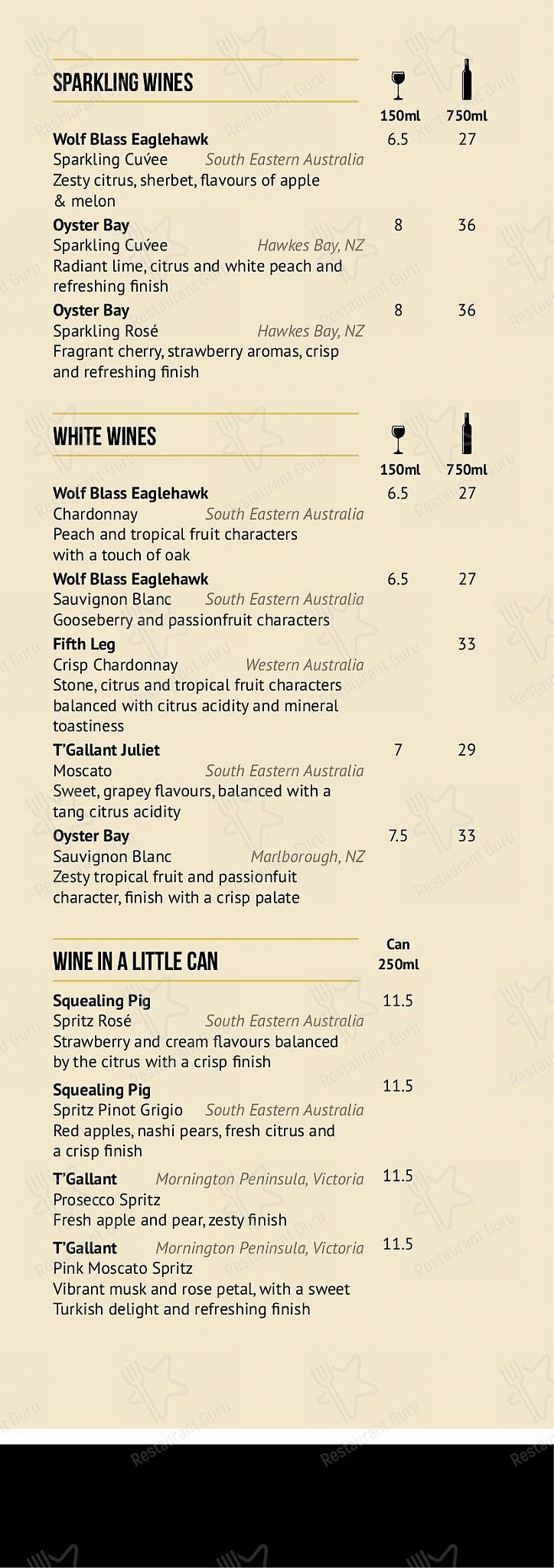 Menu at Greyhounds Entertainment restaurant, Springvale