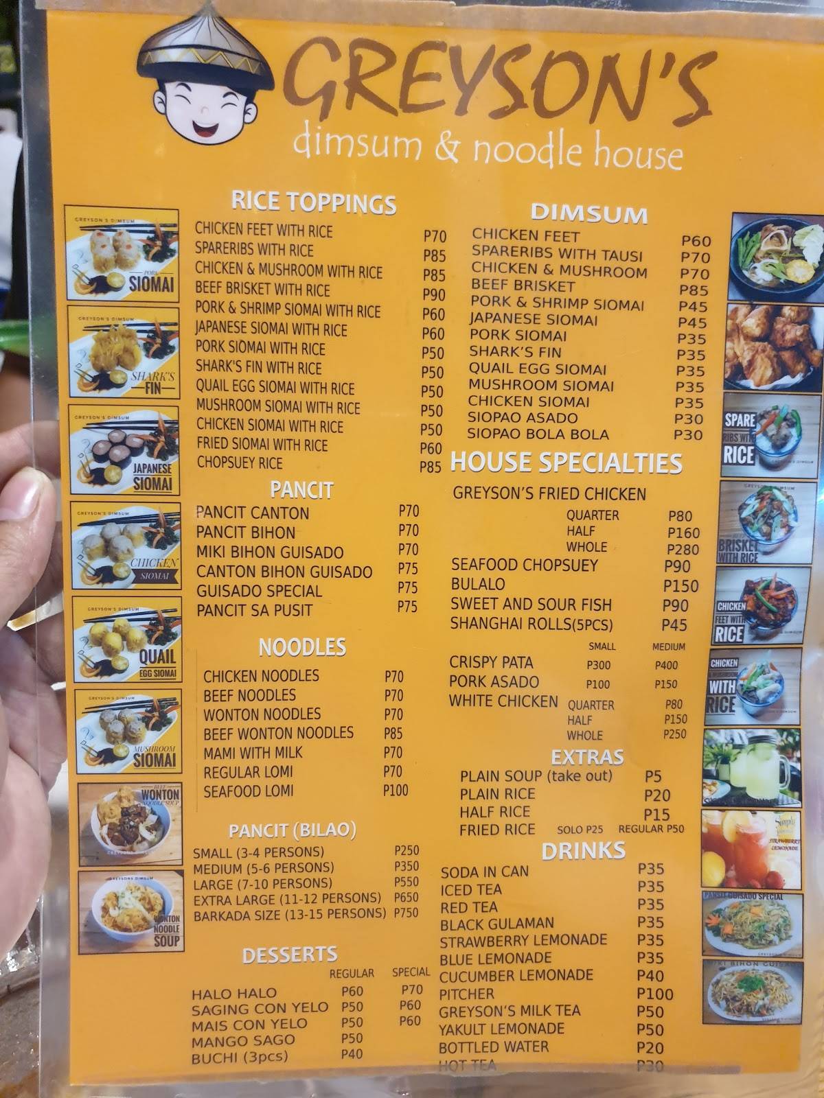 Menu at Greyson's Dimsum and Noodles - SAN JUAN BRANCH restaurant, San Juan