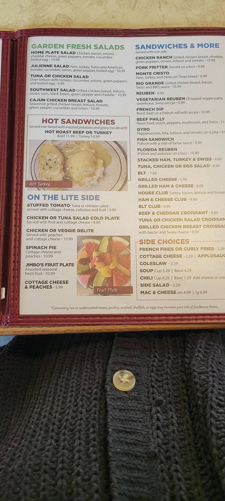 Menu at Home Plate Restaurant, Niles