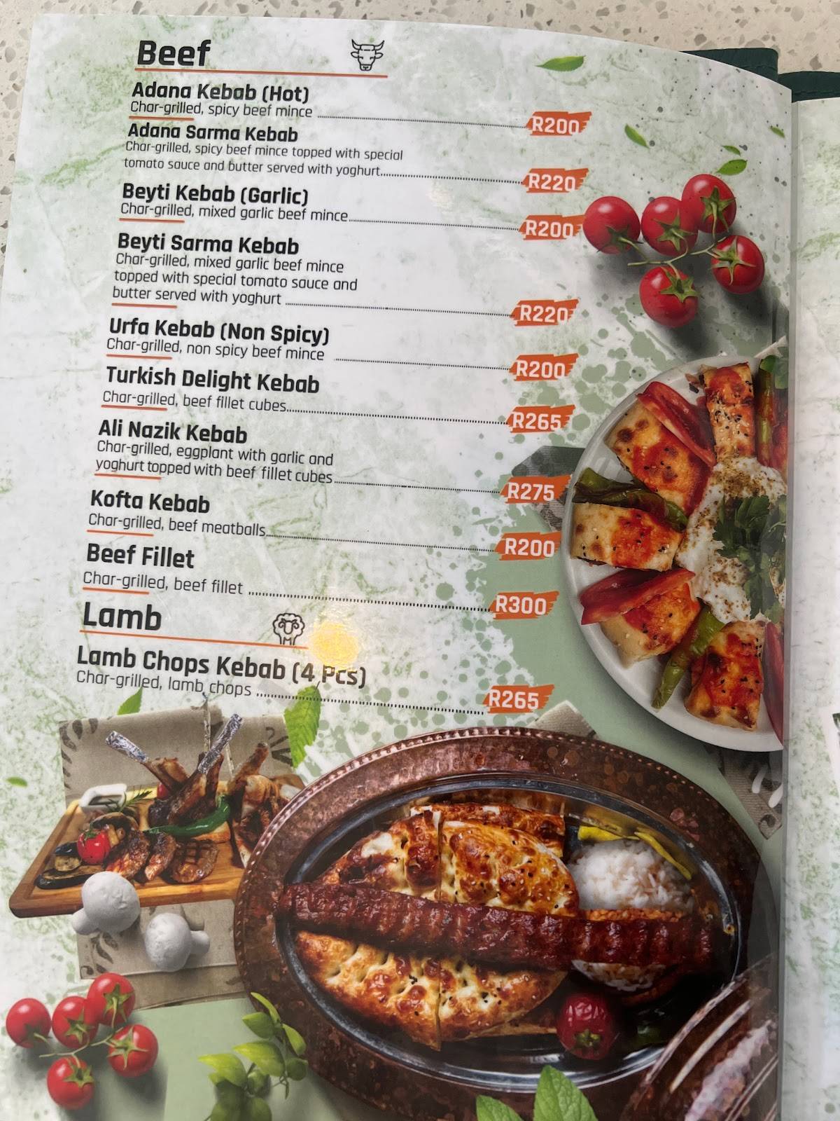 Menu at ISTANBUL KEBAB Sunninghill restaurant, Midrand, Village ...