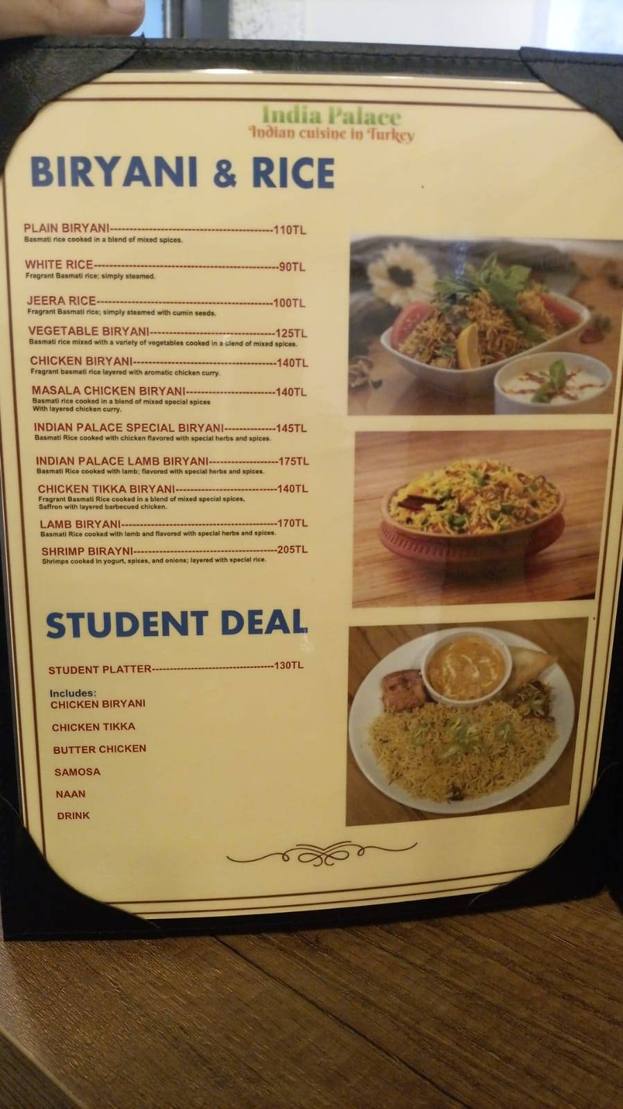 Menu at India Palace Indian Restaurant Istanbul, Istanbul