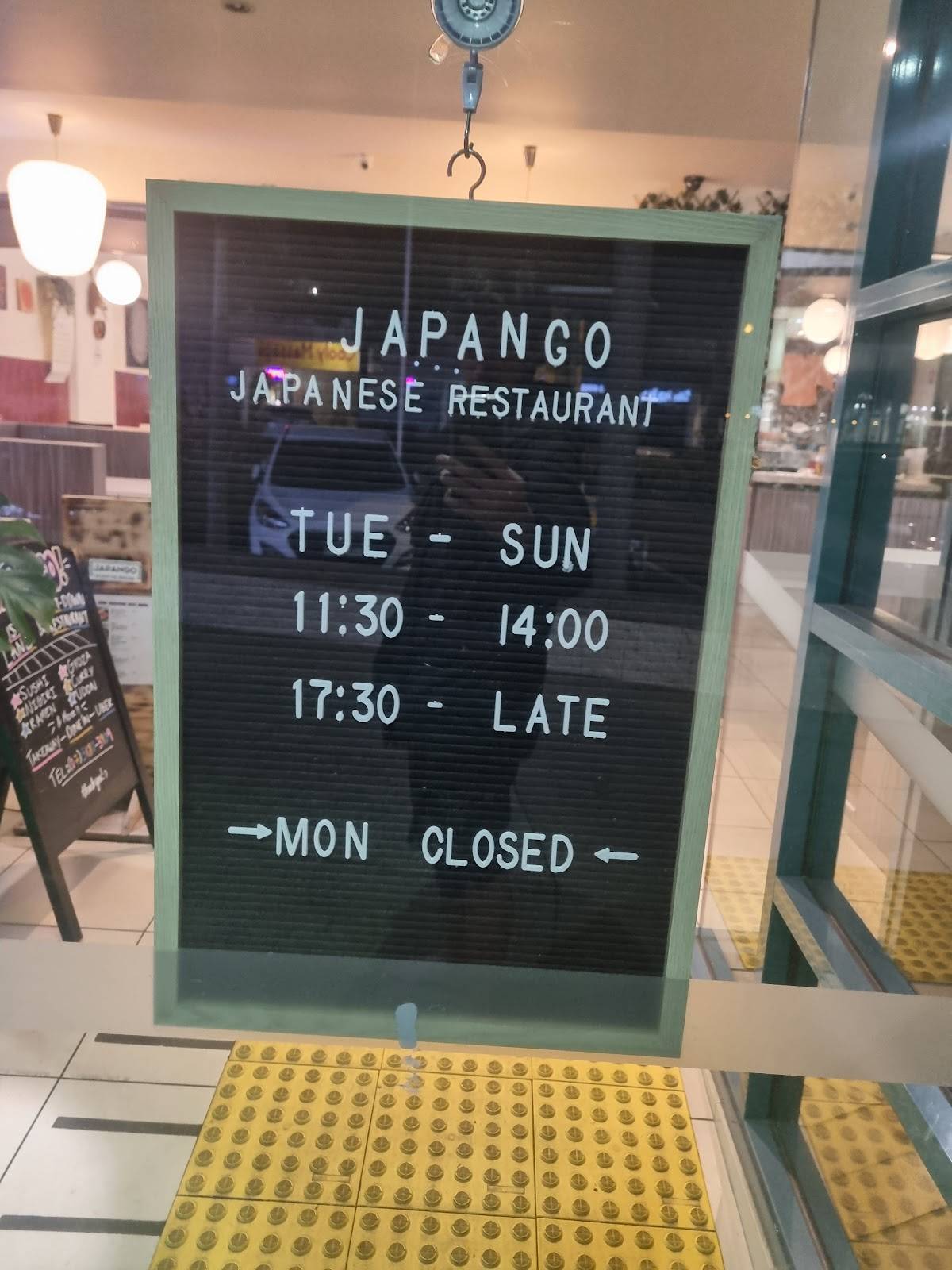 Menu at JAPANGO restaurant, Coolangatta