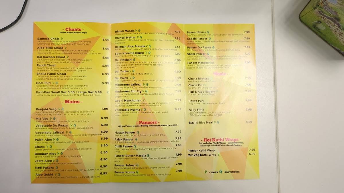 Menu at Jeevan Sweets restaurant, Bristol