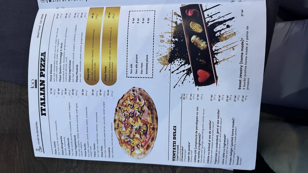Menu at Restaurant K10, Satu Mare