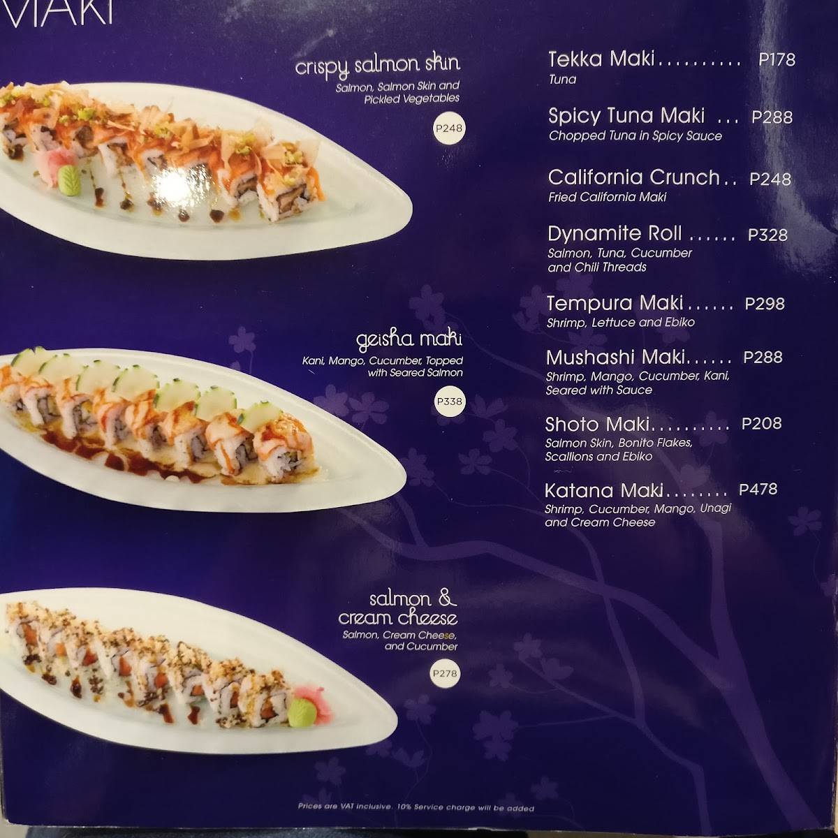 Menu at Koku restaurant, Makati