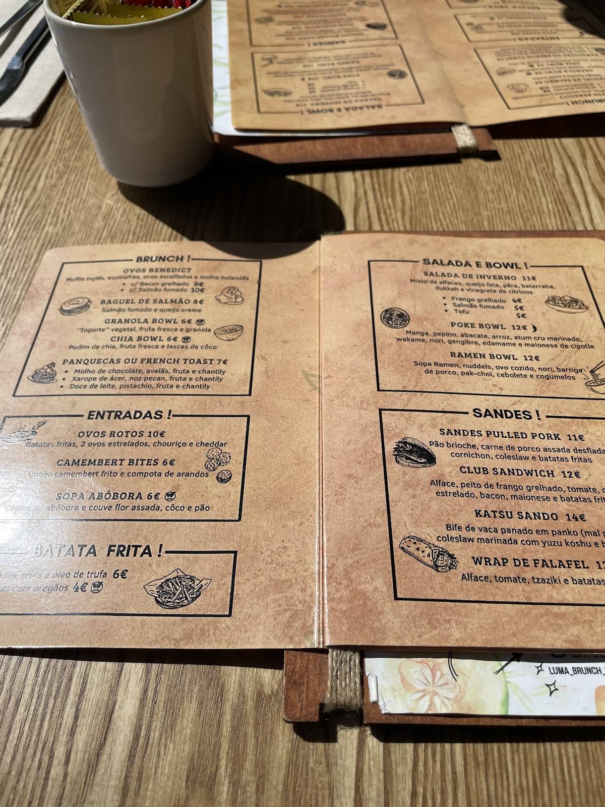 Carta de LUMA Brunch Restaurant, Viana do Castelo