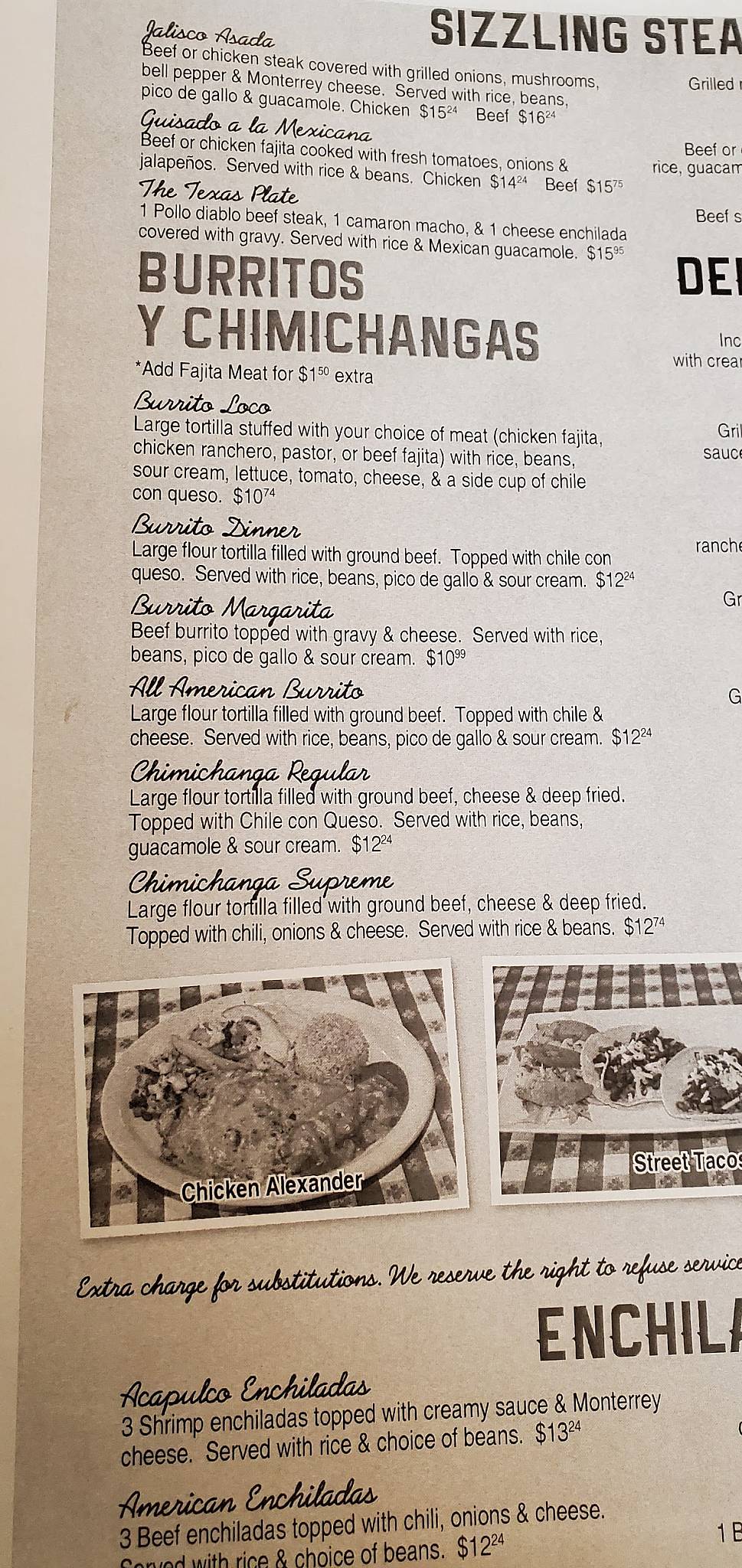 Menu at La Casona restaurant, Bay City