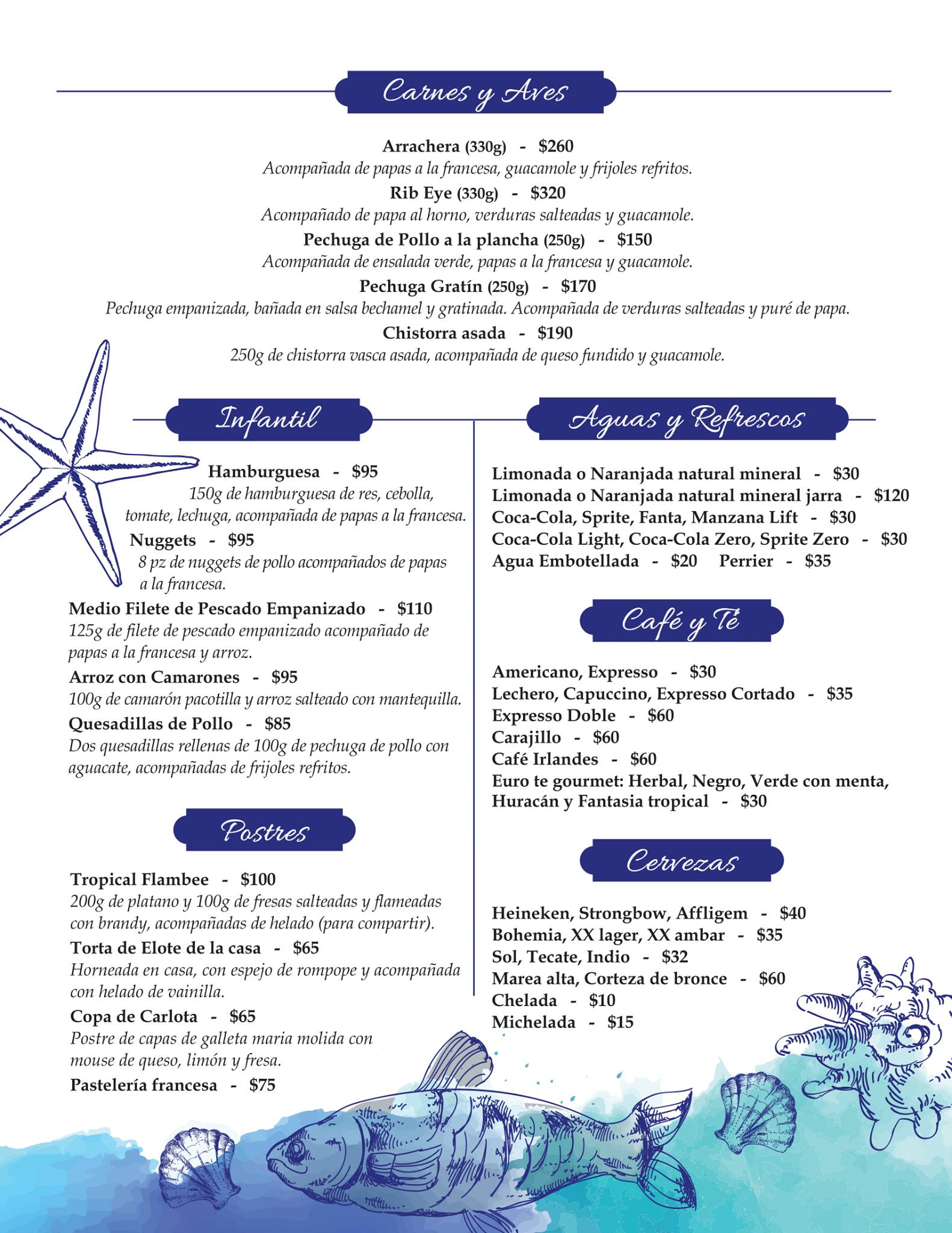 Carta del restaurante La Mera Madre, Veracruz, Blvd Manuel Ávila ...