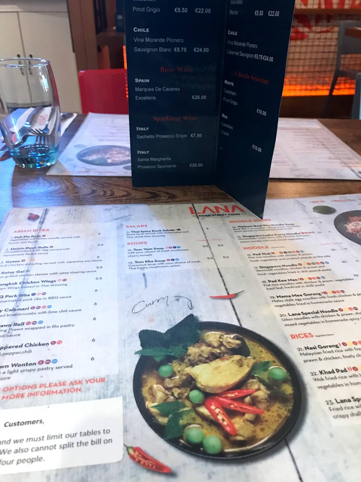 Carta del restaurante Lana Portlaoise Asian Street Food, Port Laoise