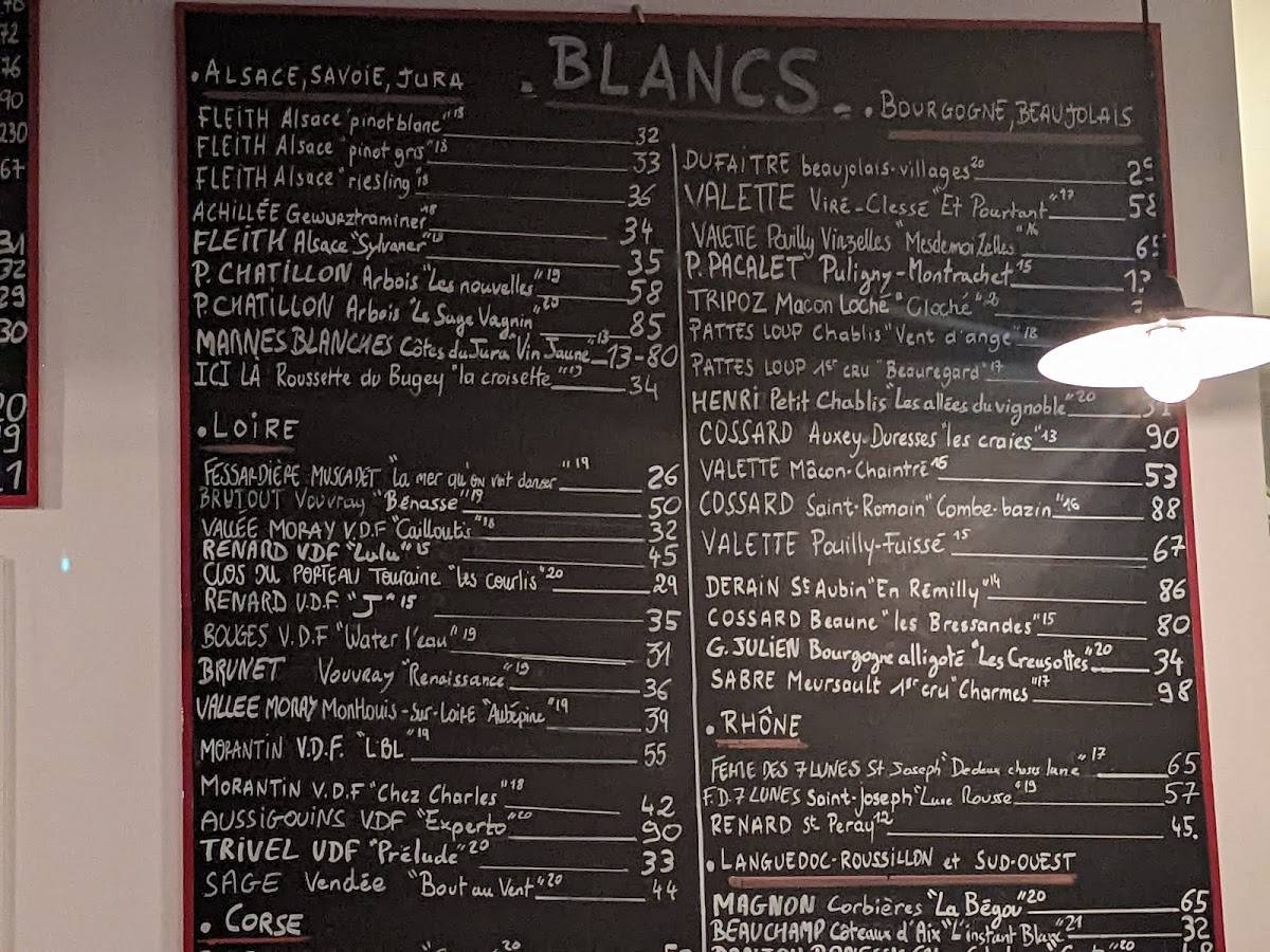 Menu au Le Beaucé restaurant, Paris