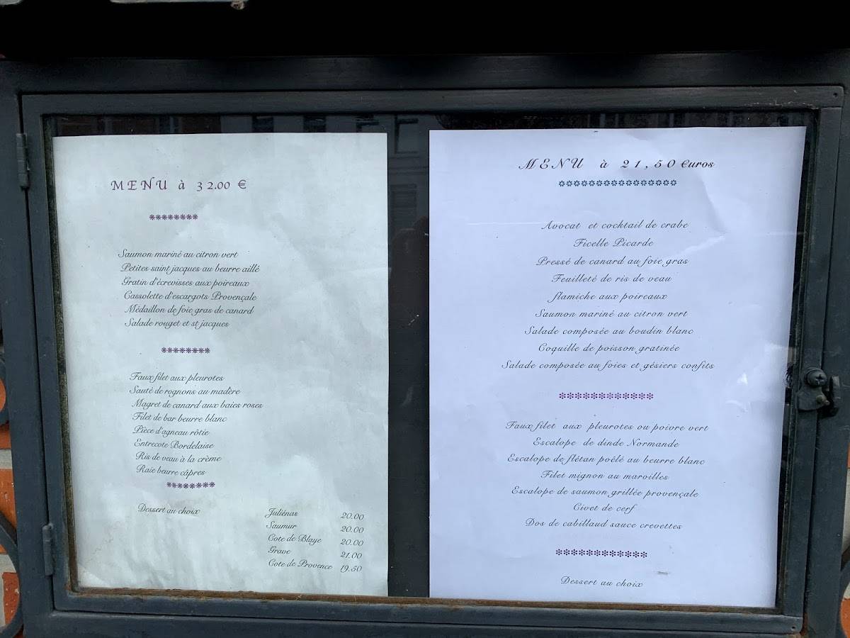 Menu au Le Provençal restaurant, Péronne