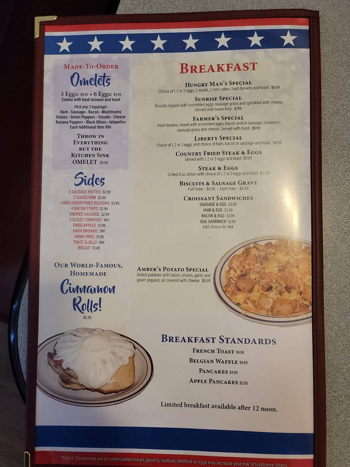 Menu at Liberty Bell Restaurant, Liberty