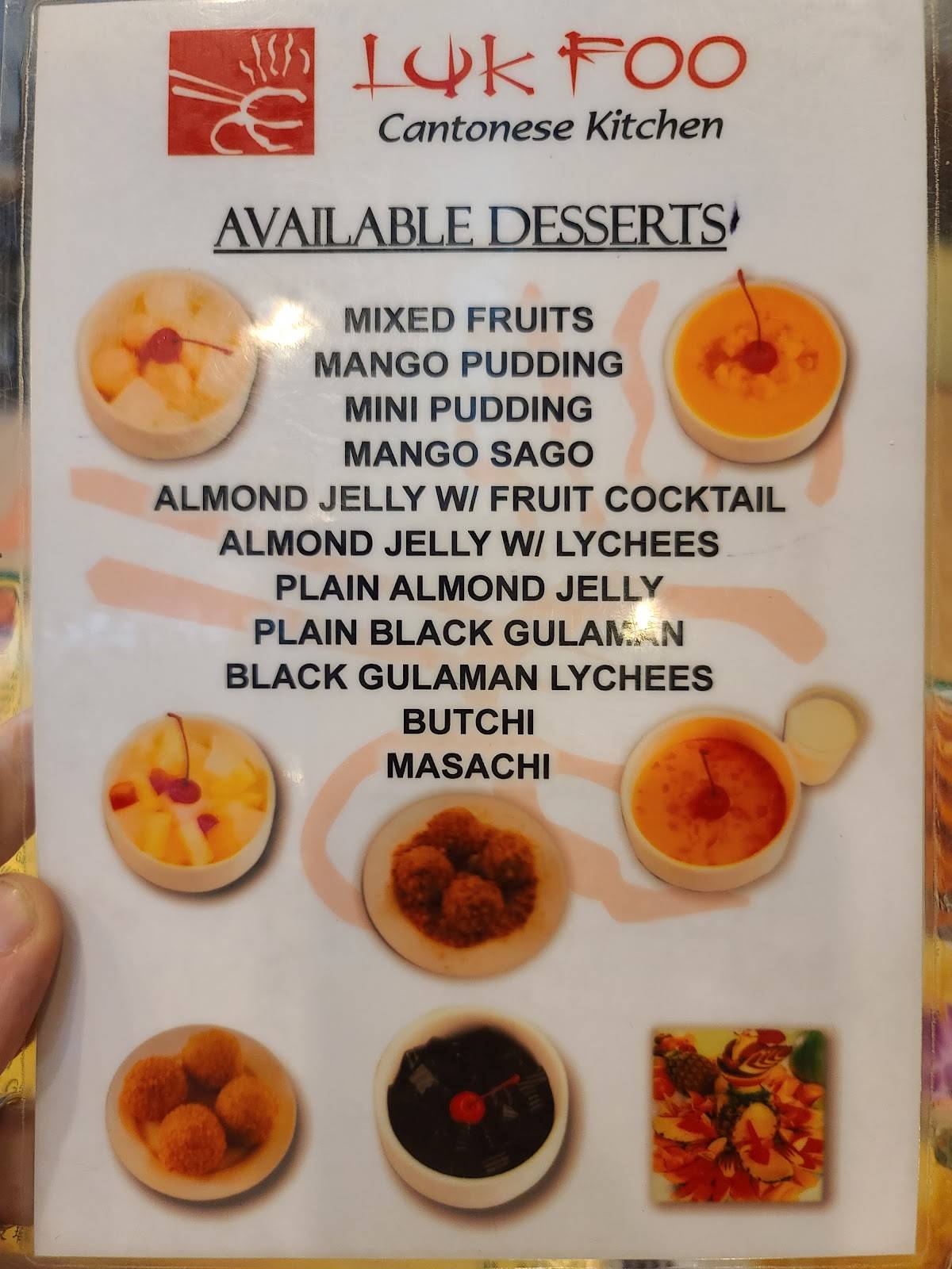 Menu at Luk Foo Hot Pot restaurant, Parañaque