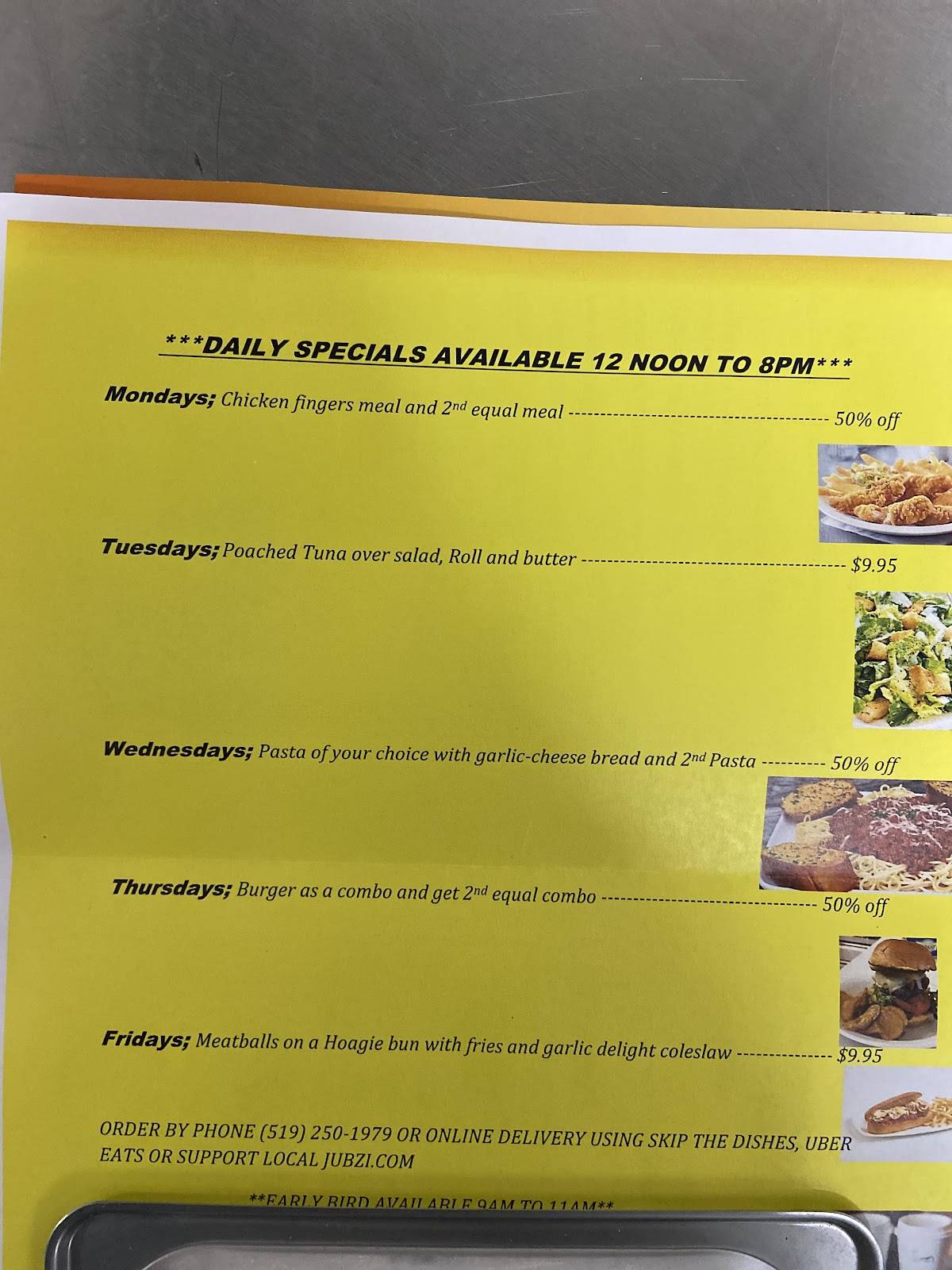 Menu at Luly's Cuisine-Hub restaurant, Windsor