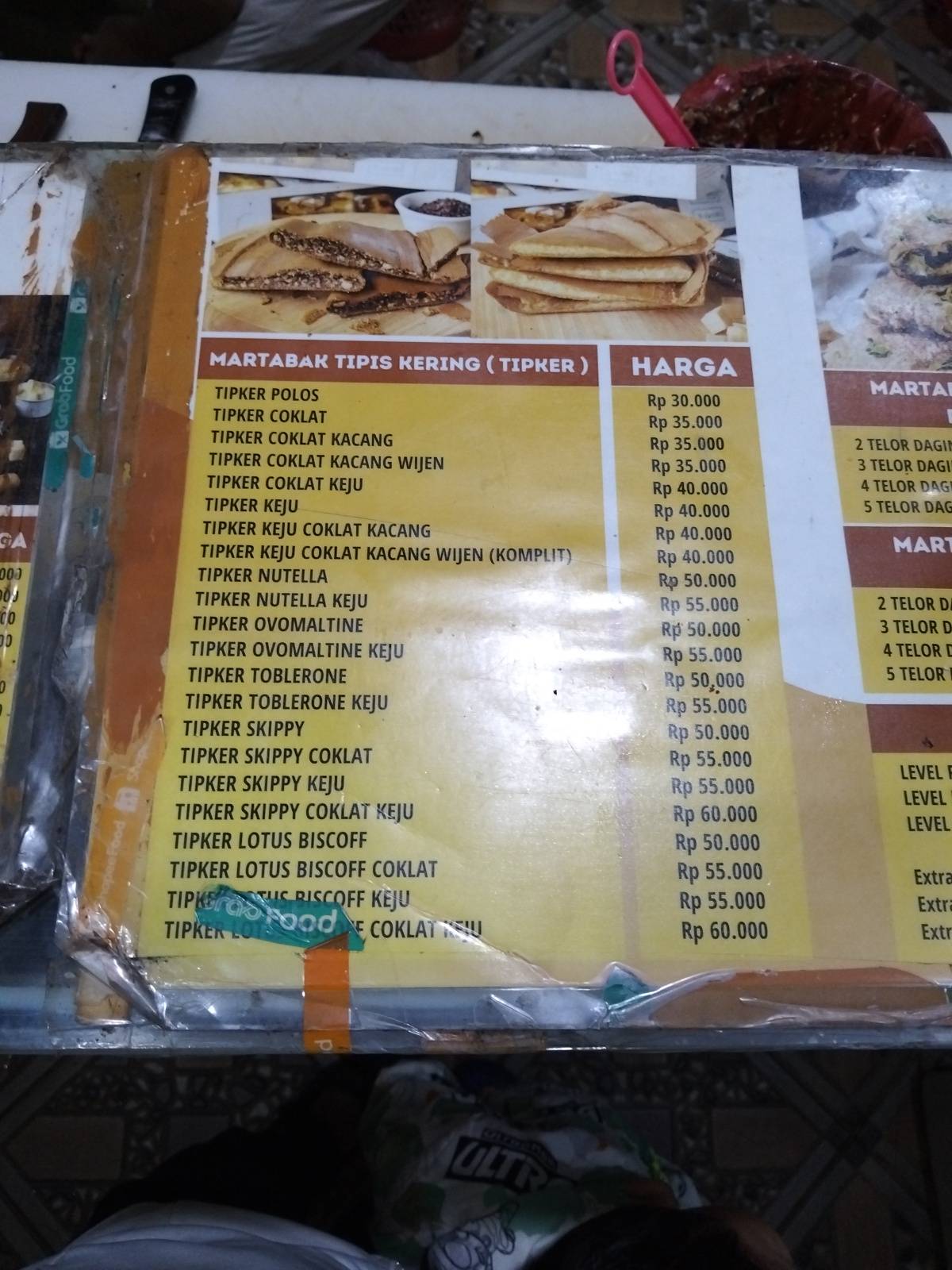 Menu at MARTABAK PECENONGAN 78 ANGGREK NELI restaurant, West Jakarta ...