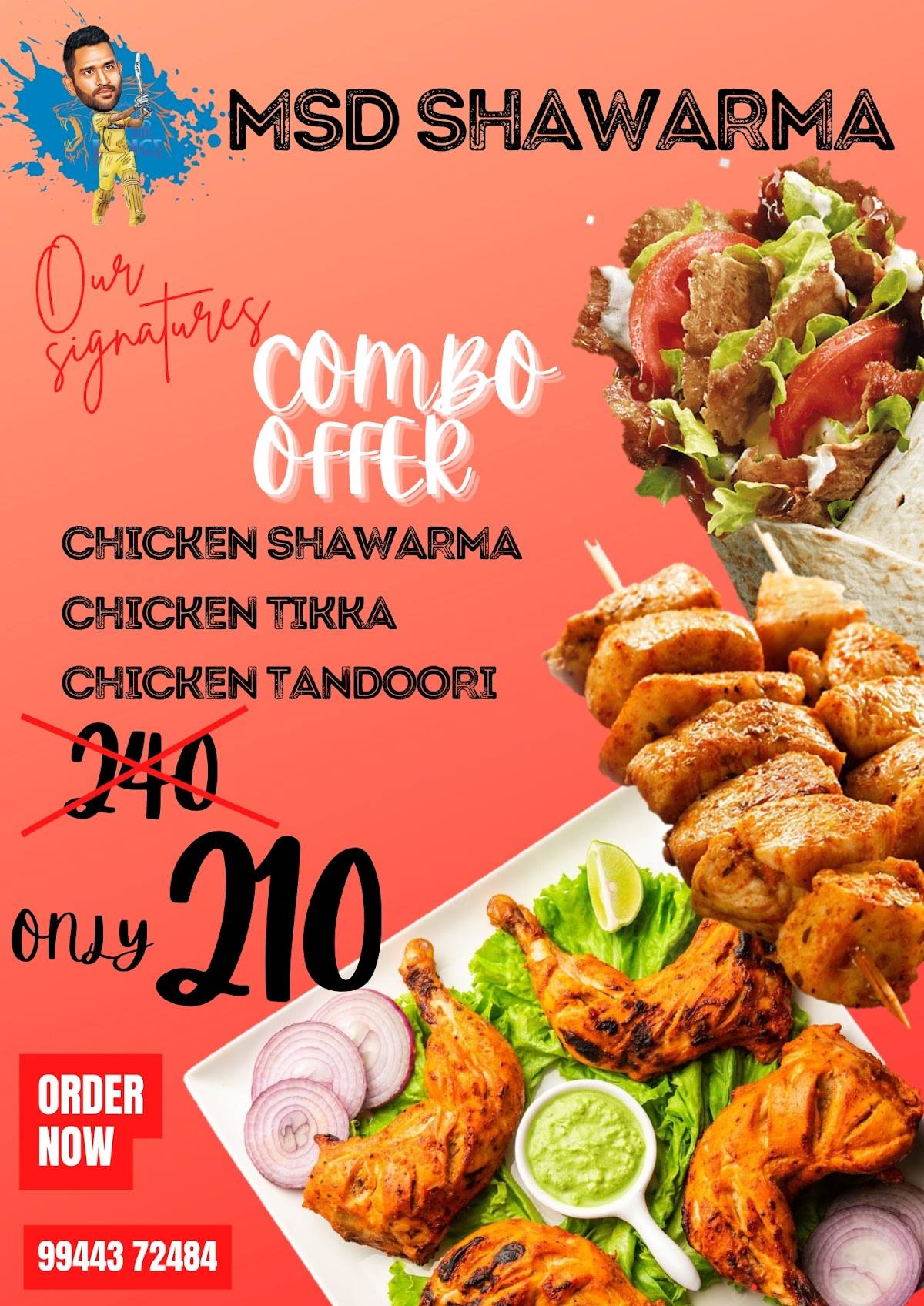 Menu at MSD SHAWARMA, Coimbatore, 351