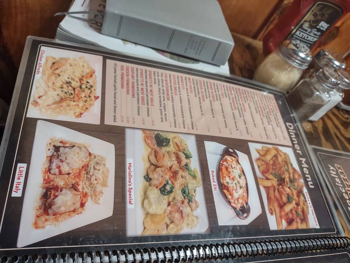 Menu at Mariolino’s Italian Cuisine restaurant, Hayesville