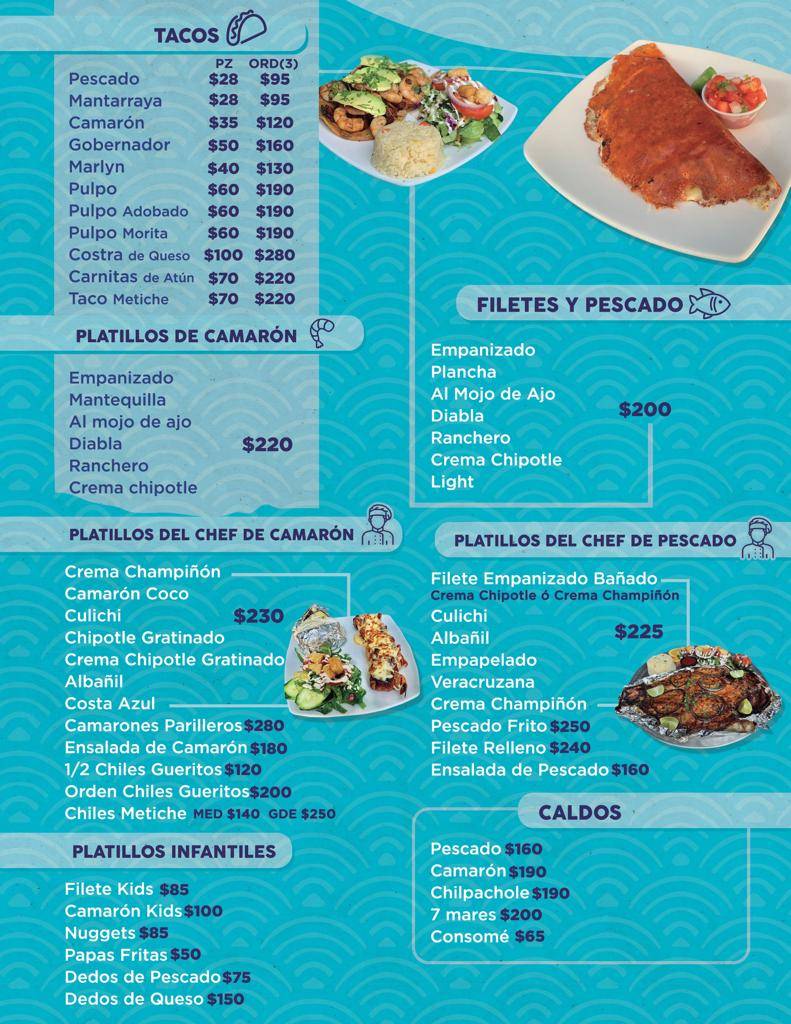 Menu at Mariscos Los Compadres restaurant, Mexicali, Av Pdte Gómez ...