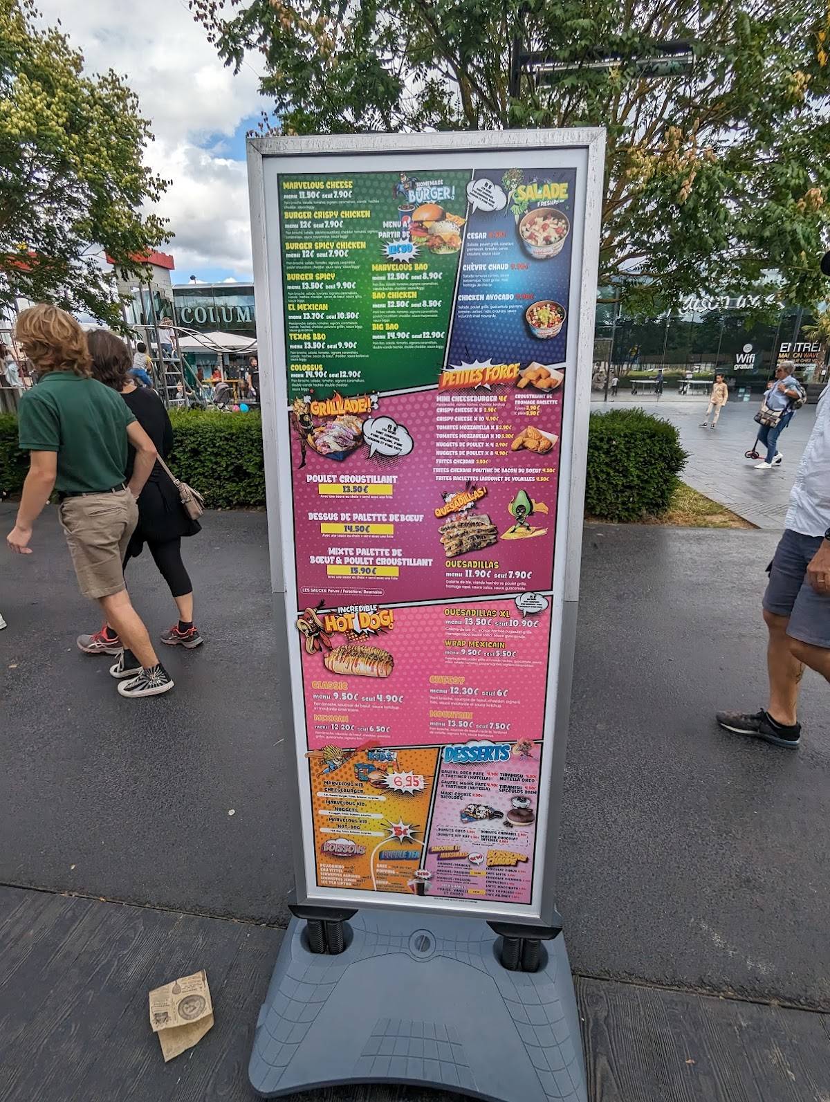 Menu au Marvelous Burger & Hot Dog restaurant, Moulins-lès-Metz