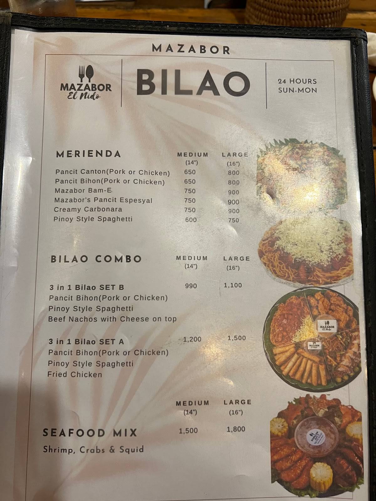 Menu at DAZE SNACK HOUSE restaurant, El Nido