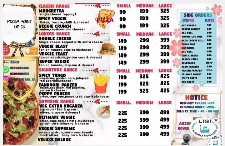 Menu at Mcdowell,s pizza, Greater Noida