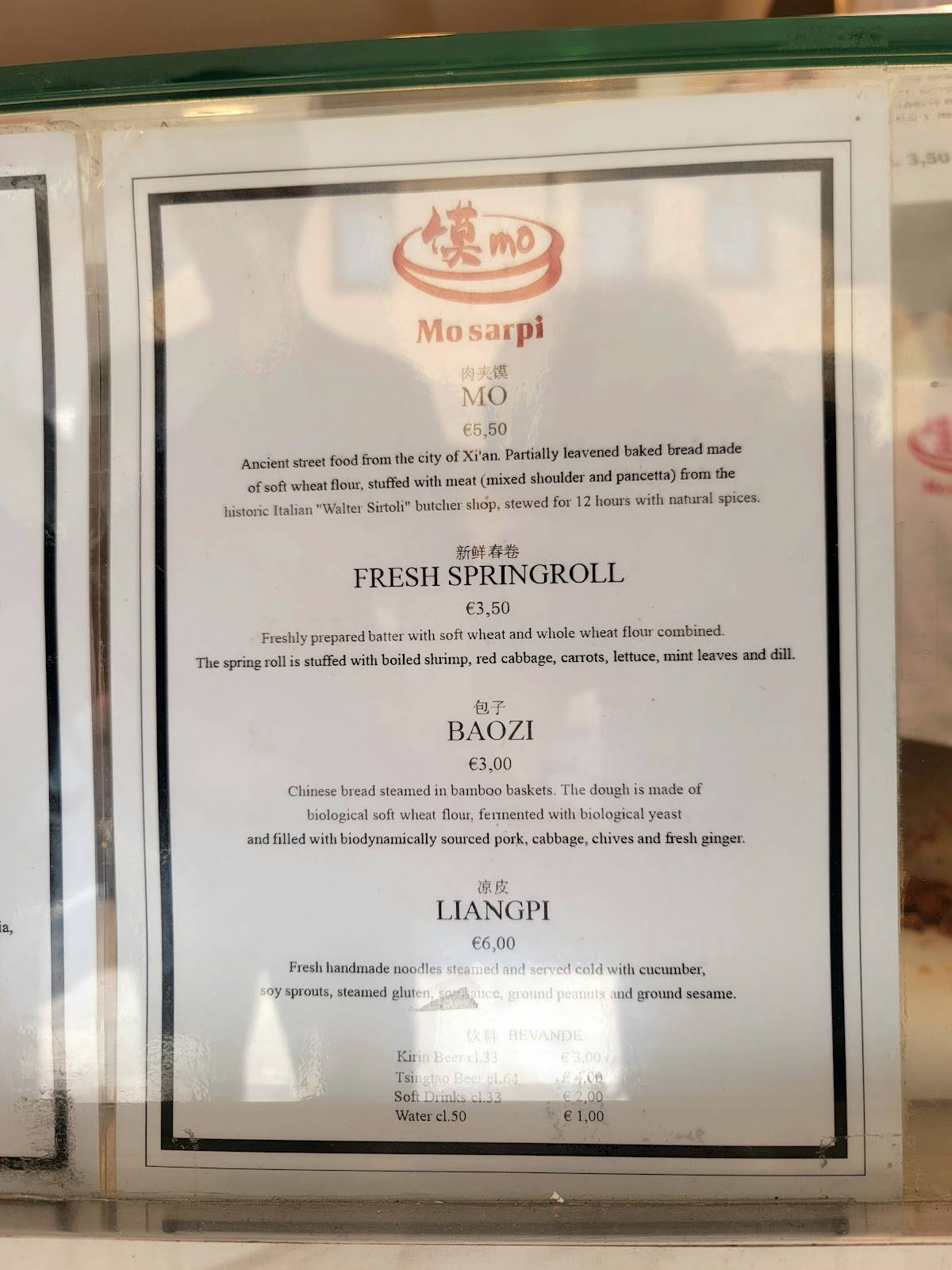 Menu da Mo Sarpi Padova ristorante, Padova