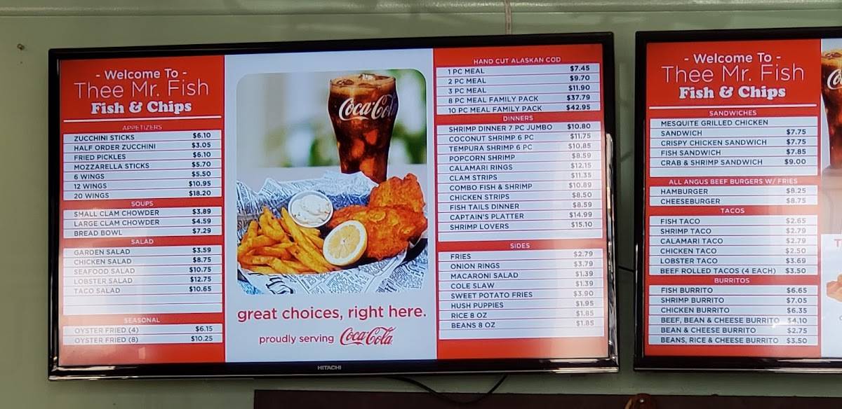 Menu at Mr Fish Fish & Chips restaurant, Yuma