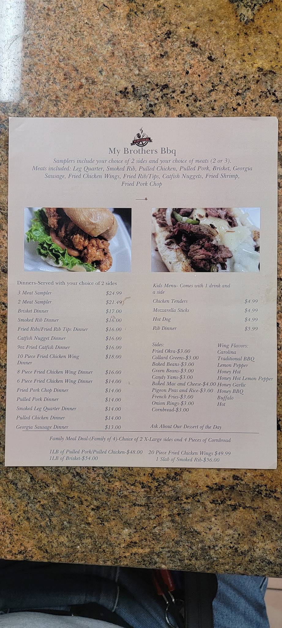 Menu at My Brothers Bbq, Port St. Lucie