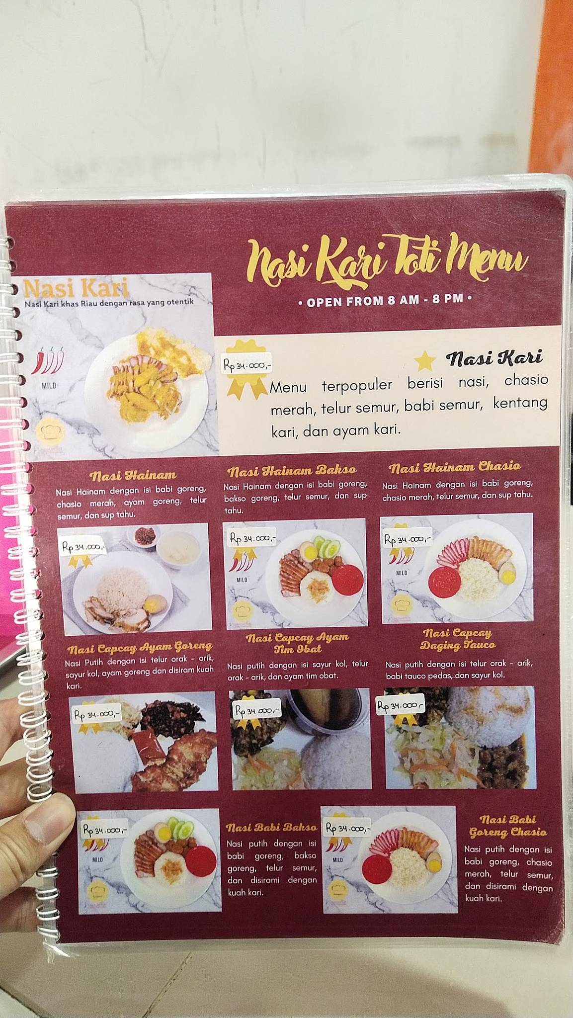 Menu at Nasi Kari Toti - Selat Panjang restaurant, West Jakarta