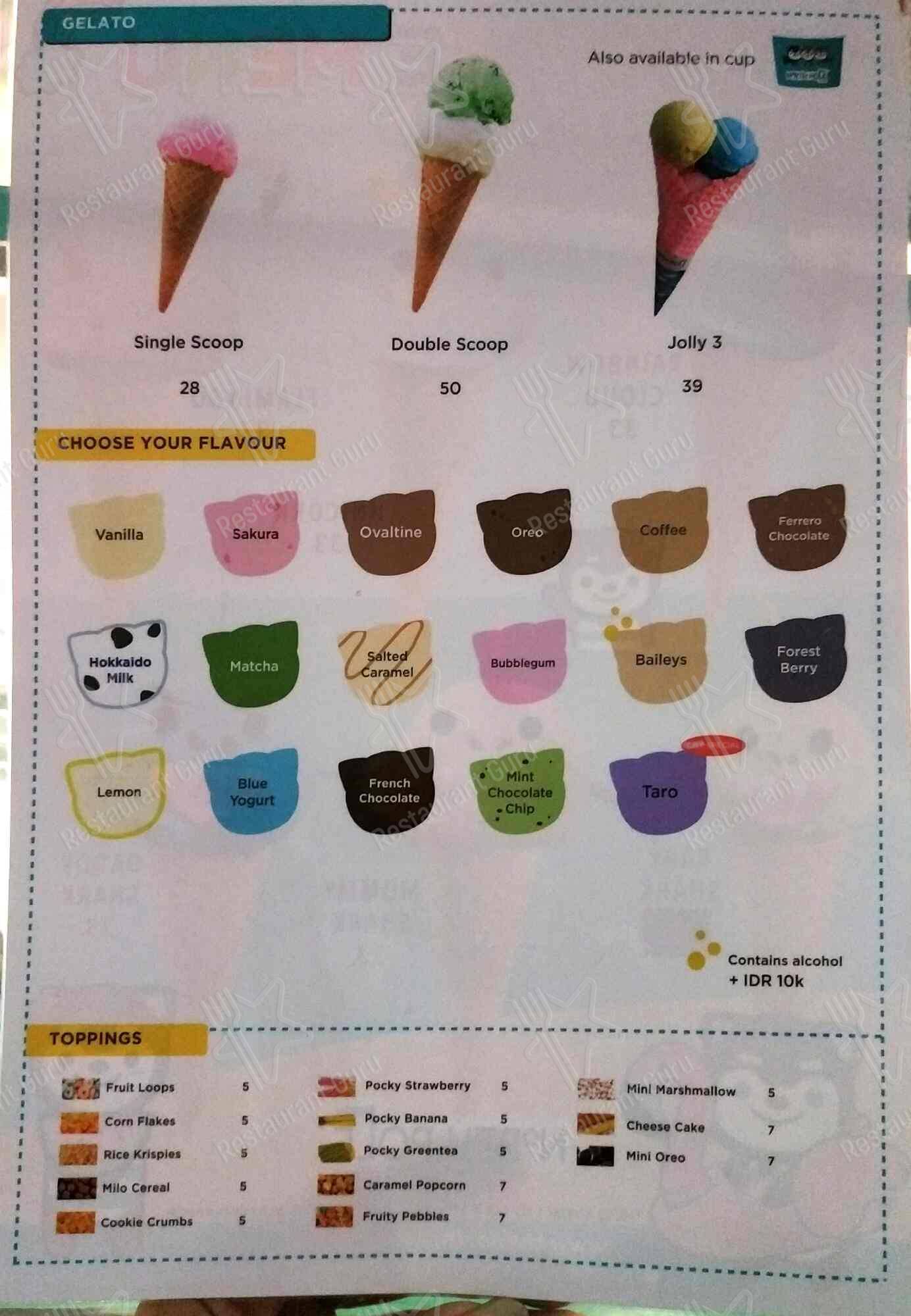 Menu at North Pole restaurant, North Jakarta