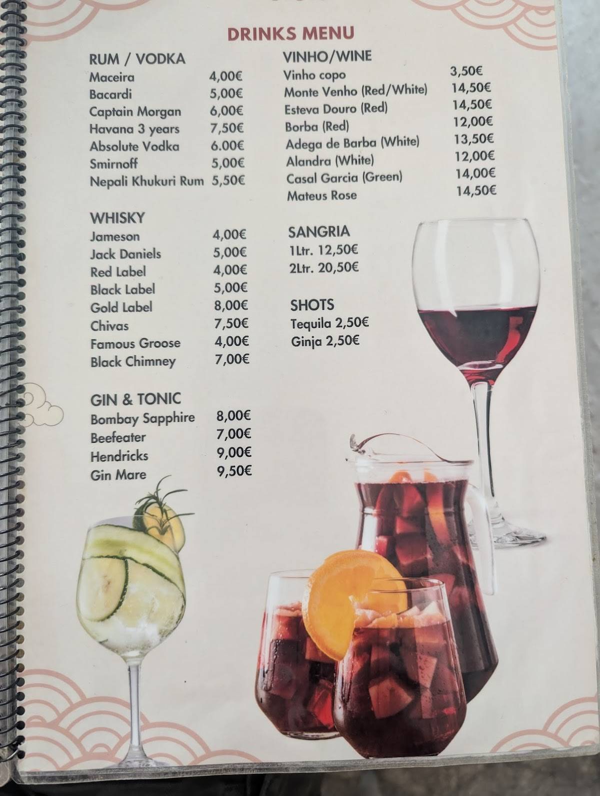 Carta de Restaurant ODAAN (Nepalese & Indian ), Lisboa