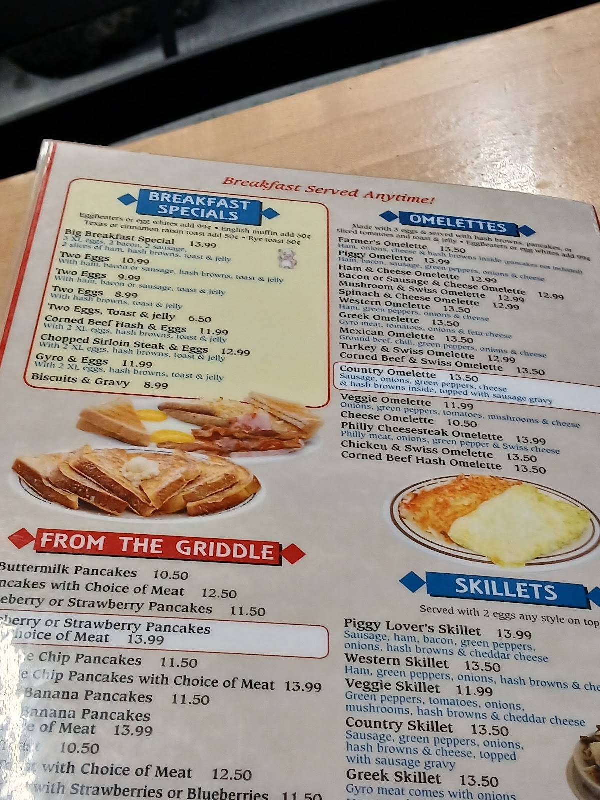 Menu at Omelettes and More Restaurant, Mount Pleasant